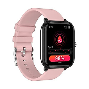 CRTORRS 2022 Men Women Smart Watch, Fitness Tracker Smartwatch, 5 ATM Water Resistant, Heart Rate, Blood Pressure, Sleep Monitor, Bluetooth Sport Band for iPhone Android Phone (Pink)