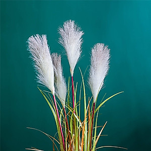 NCYP Artificial Plants for Home Decor (35 Inches Tall) Indoor Natural Large Faux Potted Plants with Black Planter Pot, Office Floor Decorative, Fake Reed Grasses