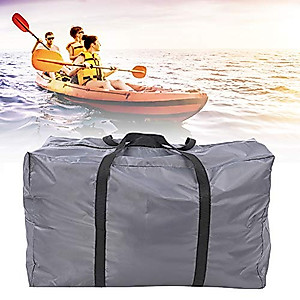 29.5x17.7x11.8in Large Storage Bag Polyester Foldable Carry Bag with Zippers and Handles Travel College Tote for Clothes Comforters Pillow Kayaks Gas Fishing Boats Rubber Boats(Gray)