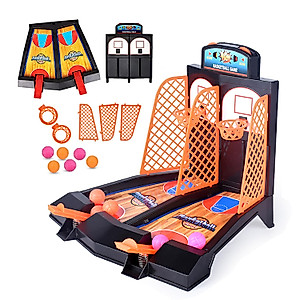 Basketball Shooting Game, YUYUGO 2-Player Desktop Table Basketball Games Classic Arcade Games Basketball Hoop Set, Fun Sports Toy for Adults-Help Reduce Stress