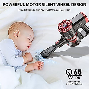 PRETTYCARE Cordless Vacuum Cleaner, 180W Powerful Suction Stick Vacuum with 35min Long Runtime Detachable Battery, 4 in 1 Lightweight Quiet Vacuum Cleaner Perfect for Hardwood Floor Pet Hair