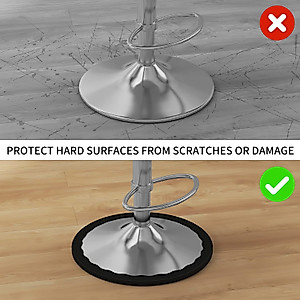 2 Pack Bar Stools Leg Protectors Ring, Non Slip Silicone Chair Leg Floor Protector, Pads Bottom Protect Wooden Floor No Scratches No Noise Anti-slip, Stretchable Fits 14.5" to 16.5" Chair Base, Black