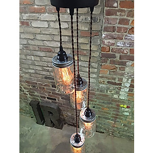 Wide Mouth Mason Jar Lids with Pre drilled Light Socket and Heat Relief Holes - 6pk DIY Jar Chandelier/Pendant/Vanity Lighting by Industrial Rewind