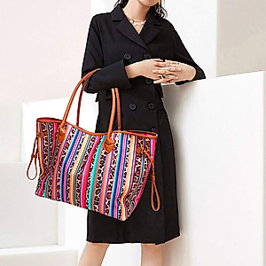 Large Canvas Tote Bag Leopard Consuela Bag WesternTote Bags with Faux Leather Handle Mexican Stuff Gifts for Women Mom