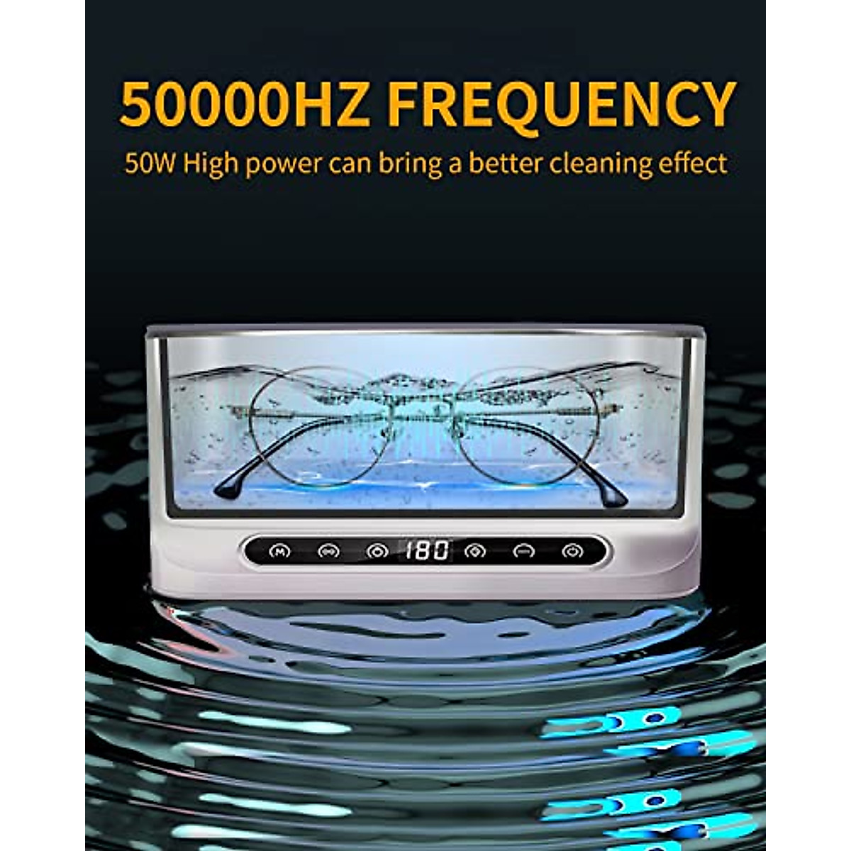 GERCY Ultrasonic Jewelry Cleaner, 800ml Sonic Cleaner Machine with 4 Digital Timer for Eyeglasses, Silver, Rings, Watches, Razors, Coins, Makeup Brushes for Gifts