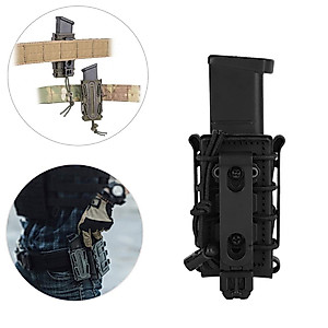 KRYDEX 9mm Mag Pouch Softshell Pistol Pouch Tactical Magazine Carrier Short (Black)