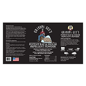 Grandpa Gus's Potent Rodent Repellent Powder Concentrate, Deters Rodents/Mice/Rats from Farm/Home/Garden/RV/Boat/Car/Garage & Chewing on Wires, 24 oz
