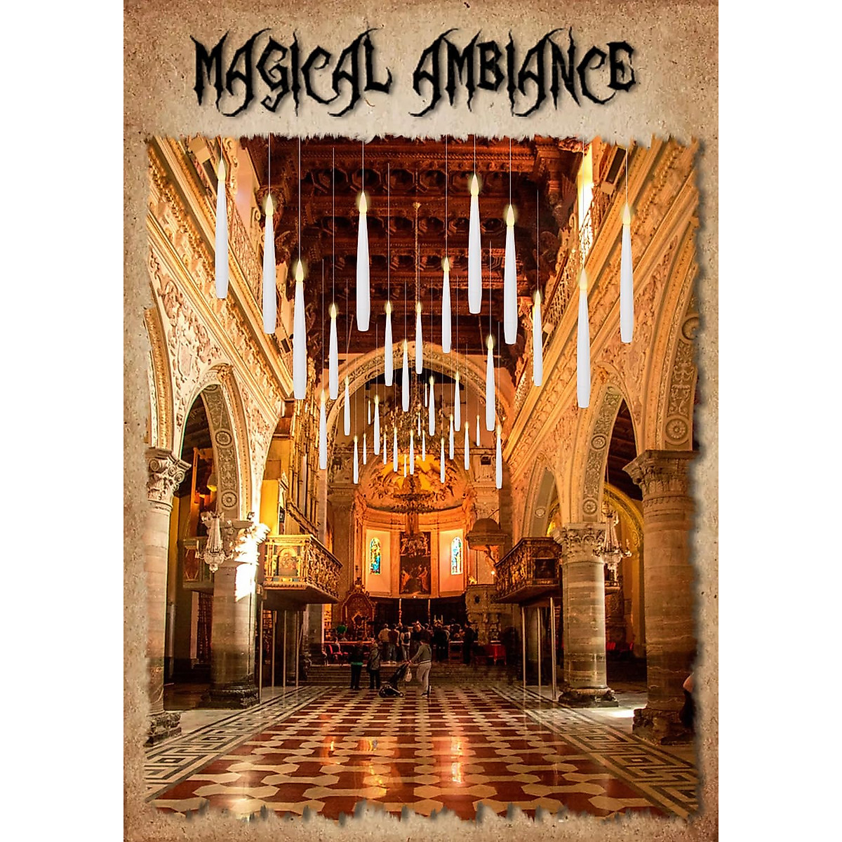 GenSwin 22pcs Flameless Floating Candles with Magic Wand Remote Timer, Battery Operated Hanging Window Candles Flickering, 6.1" LED Electric Candles for Christmas Halloween Decorations(White)