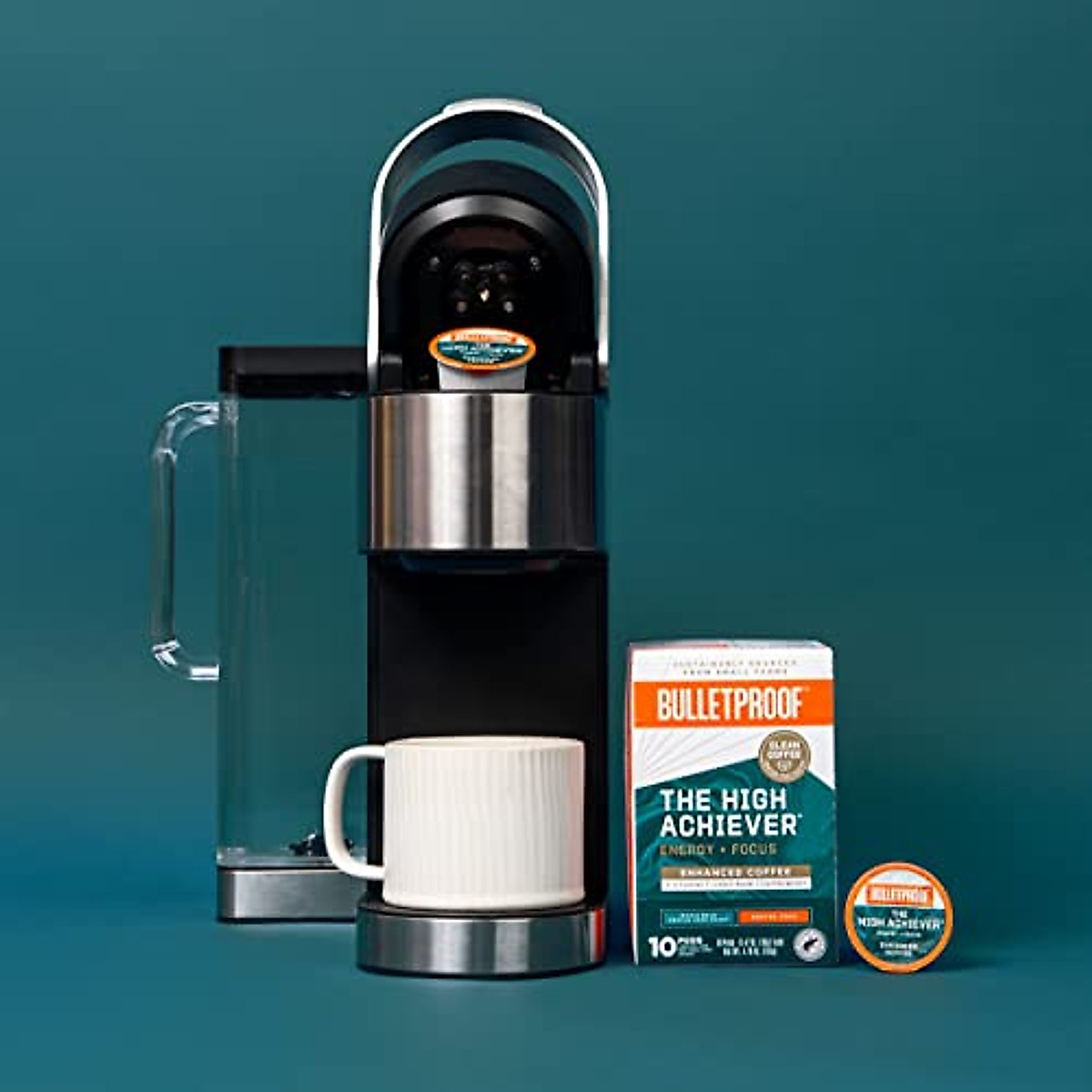 Bulletproof The High Achiever Pods, 10 count, Medium-Dark Roast Enhanced Coffee