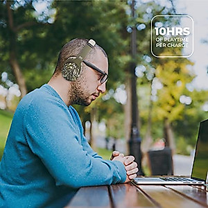 Altec Lansing x Realtree Stream Wireless Bluetooth Headphones with 12 Hours of Battery, Foldable, Microphone, Compact Clear Sound, Deep Bass