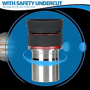 SVBONY SV215 Zoom Eyepiece, 1.25 Inch Zoom Lens, 3mm to 8mm Eyepiece with Parfocal Design, Telescope Accessory for High Power Lunar and Planetary Observing