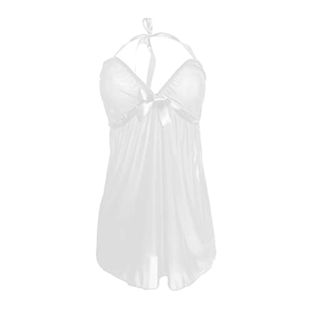 Sexy Lingerie for Women, Batas De Dormir para Mujer Women's One Piece Bodysuit Lengerie Women, Women's Lingerie Mesh Vest Underwear Off Shoulder Two-Piece Set Underwear Under Shorts (S, White)