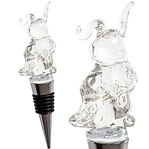Glass Easter Bunny / Rabbit Wine Bottle Stopper - Decorative, Unique, Eye-Catching Glass Wine Stoppers – Rabbit Wine Stopper, Wine Accessories, Easter Gift for Host/Hostess - Wine Corker / Sealer