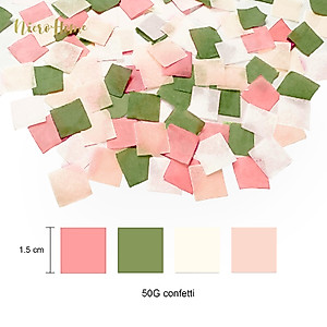 NICROHOME Wedding Party Decorations, 28 PCS Sage Green Tissue Paper Pom Poms,Circle Dots Garland Paper Tassels Hanging Backdrop for Boho Neutral Baby Shower, Bridal Shower, Engagement Party Supplies