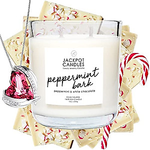Jackpot Candles Peppermint Bark Jewelry Necklace Candle