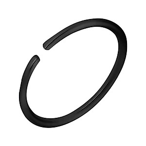 Forbidden Body Jewelry 20g 8mm Surgical Steel Black Seamless Nose Ring & Cartilage Hoop with Comfort Round Ends