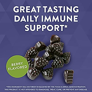 Nature’s Way Sambucus Elderberry Immune Support Gummies*, Elderberry with Vitamin C, Vitamin D and Zinc, 100 Gummies
