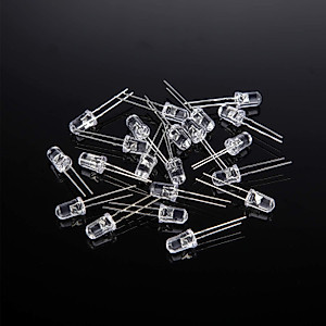 EBOOT 100 Pieces Clear LED Light Emitting Diodes Bulb LED Lamp, 5 mm (Blue)