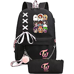 LOVEAngeler Twice Kawaii Backpack Colleage Bookbag School Bag Casual Daypack Twice Merchandise Mochila For Girls
