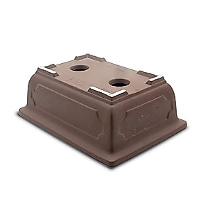 Yokkaichi Banko Yaki Bonsai Pot Ceramic Rectangle Window Shaped Decorations Noglazed (6.5")