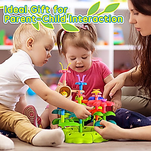 Kreadns Toys for Toddler Girls 2 3 4 Year Old, Flower Garden Building Toys Set, Gardening Pretend Toy, Creativity Stacking Block Games for Age 3+ yr Kids