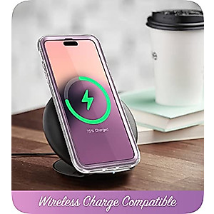 i-Blason Cosmo Series for iPhone 14 Pro Max Case 6.7 inch (2022), Slim Full-Body Stylish Protective Case with Built-in Screen Protector (Purplefly)