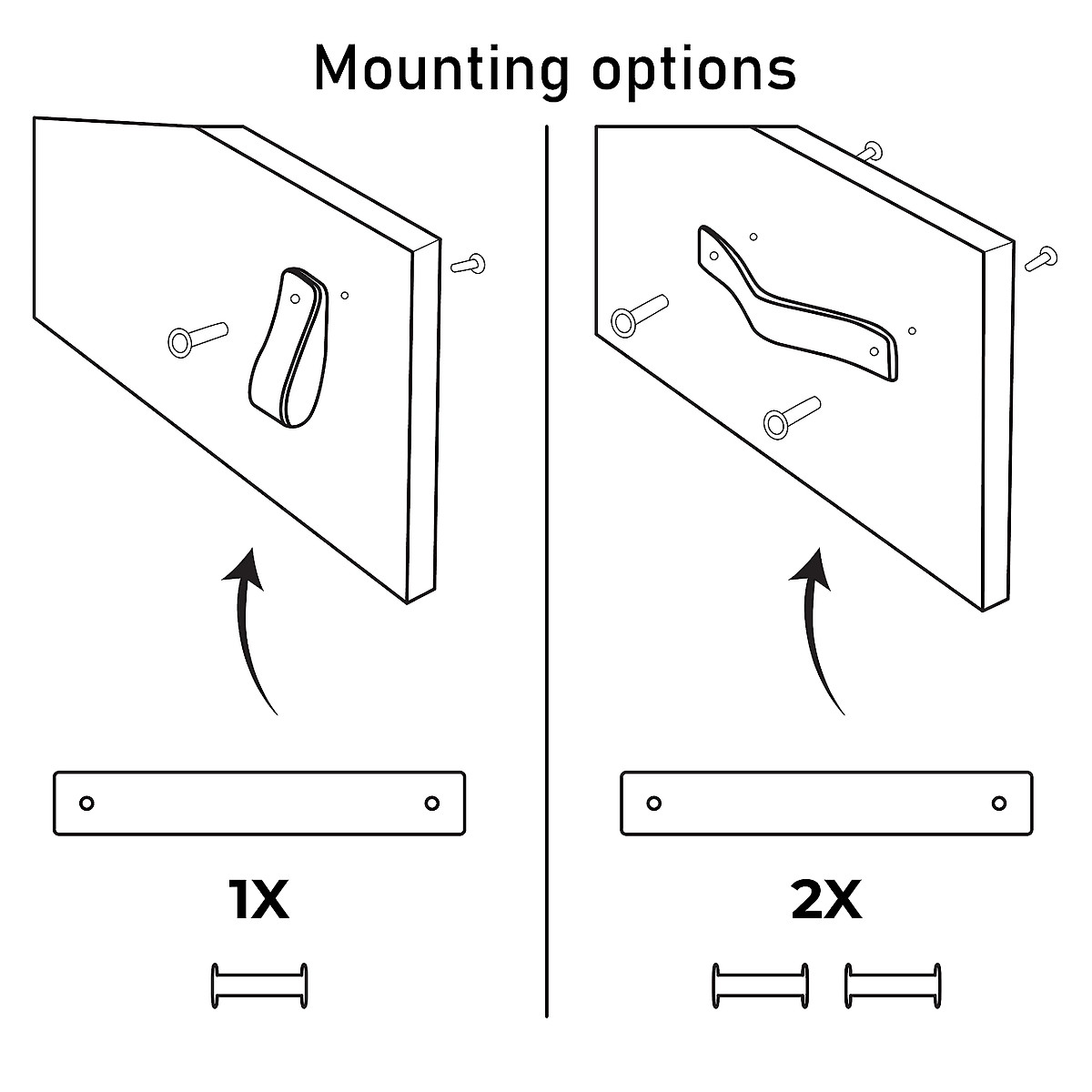 Brute Strength - Leather Drawer Pulls - Cognac - 6 pcs - 6-1/2 x 1 ’’ - Leather Handle - Leather Dresser Pulls - Cabinet knobs Dresser knobs - Dresser Handles