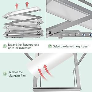 PUJIANG Literature Catalog Rack Foldable Magazine Brochure Display Rack Stand with Portable Oxford Bag for Office Store and Exhibition Trade Show (6 Pockets)
