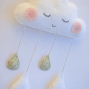 Maritown Raindrop Cloud Ceiling Mobile Hanging Garland Decorations Baby Bedroom Baby Nursery Bedroom Pendant