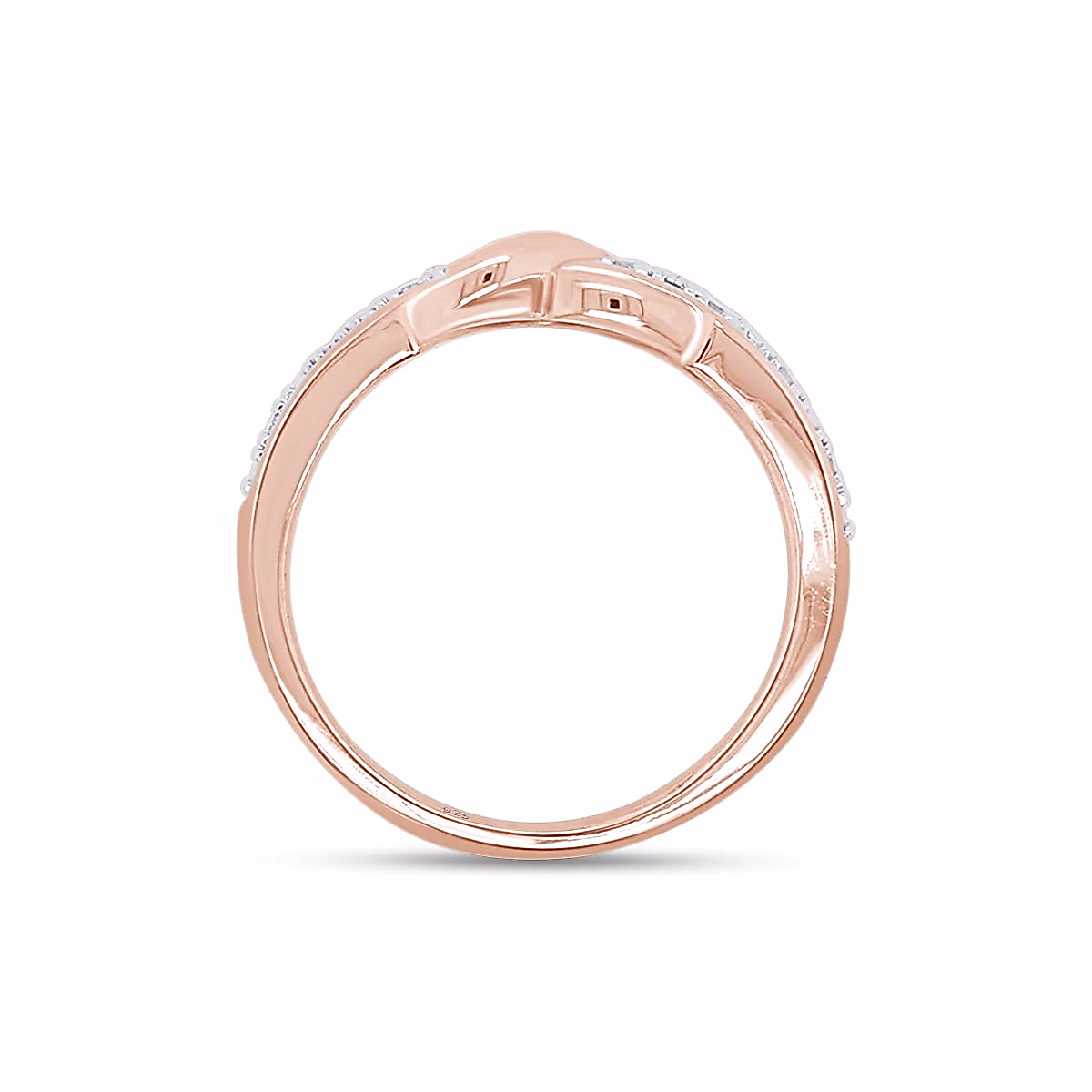 AFFY Sterling Silver Diamond Heart Ring (1/20 cttw, I-J Color, I3 Clarity)