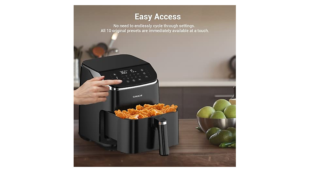 Sakuchi 5.8Qt Air Fryer - 10-in-1 Digital Cooker