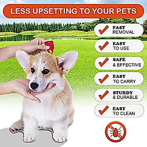 Tick Remover Tool, Tick Removal Tool Suitable for Pets, Animals, and Humans, Quick, Safe, Reliable, and Highly Essential Tick Remover Tool for Portable Outdoor Living, 1 Pack (Red)