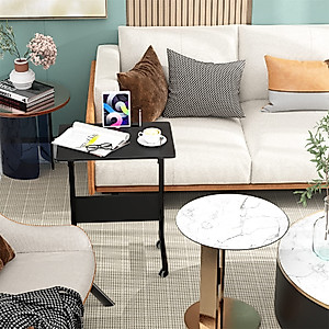 SogesGame Side Table,31.5in/21.6in Adjustable Laptop Stand Portable Cart Tray Bedside Computer Table,Sofa Side Bed Table with Wheels