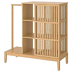 IKEA Nordkisa Open Wardrobe with Sliding Door Bamboo 304.394.76