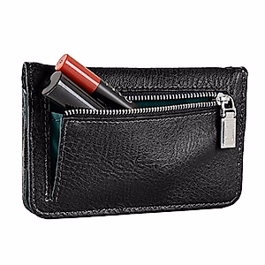 Lencca Kymira II Vegan Leather Smartphone Clutch Wallet Purse with Removable Chain Wrist Strap - Black/Marine