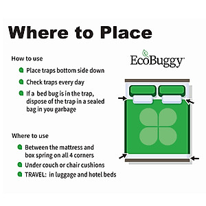 EcoBuggy Bed Bug Glue Trap, Glue Traps for Home & Travel Detect Bugs Before Infestation, Pack of 4
