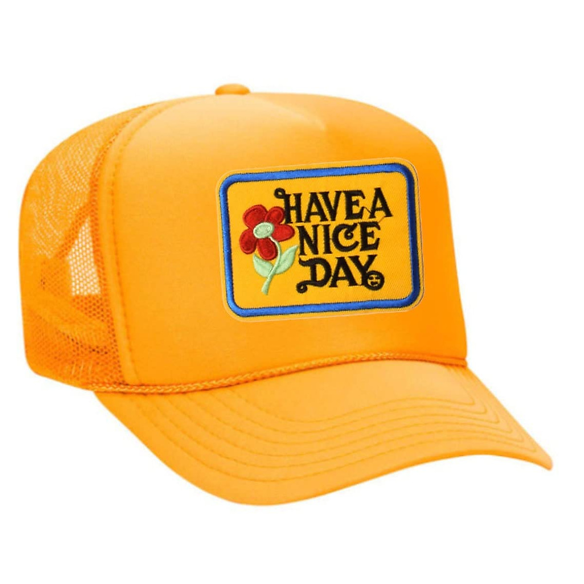 Have A Nice Day Vintage Patch Trucker Hat (Gold)