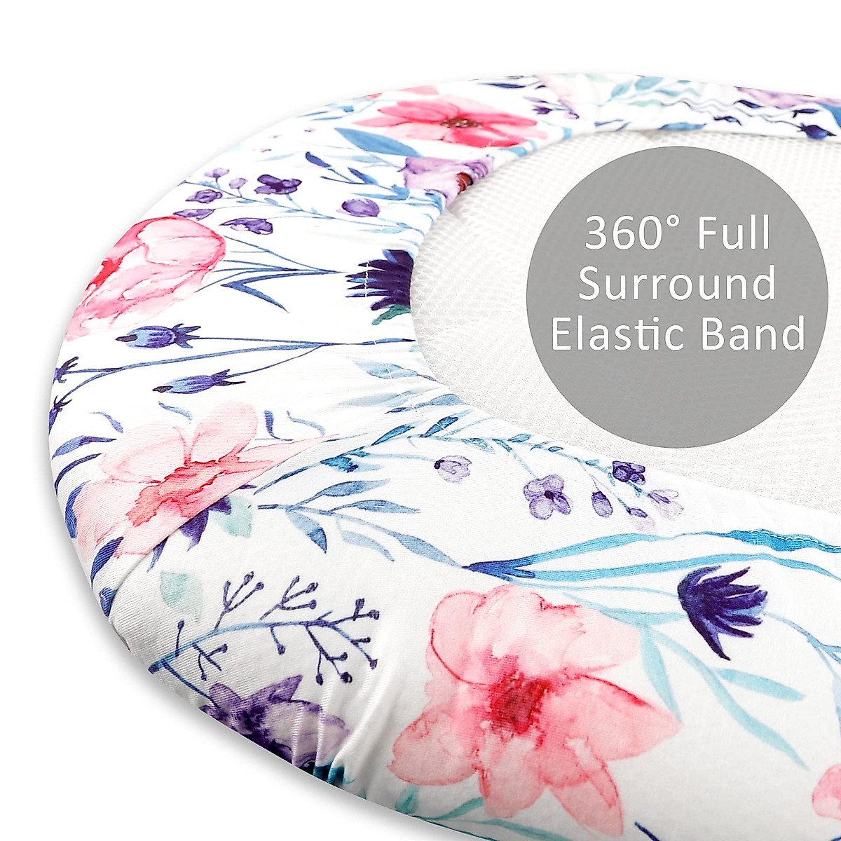 Baby Blanket and Bassinet Sheet Set for Baby Girls, Super Soft Floral Minky Fabric Dotted Backing and Universal Fit