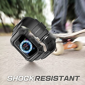 SUPCASE [Unicorn Beetle Pro] Designed for Apple Watch Series 7/6/SE/5/4 [45/44mm], Rugged Protective Case with Strap Bands (RoseGold)