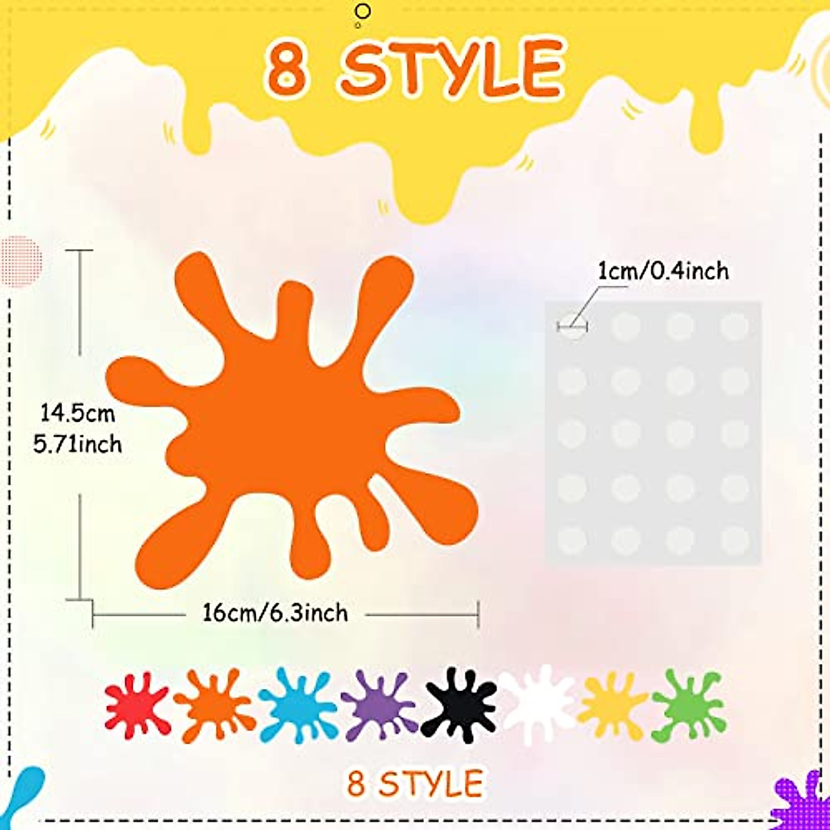 Jecery 56 Pack Paint Splatter Cutouts for Party Decor
