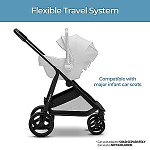Mompush Wiz 2-in-1 Baby Stroller with Bassinet Mode - Foldable Infant Stroller to Explore More as a Family - Toddler Stroller with Reversible Stroller Seat - Travel System Compatible