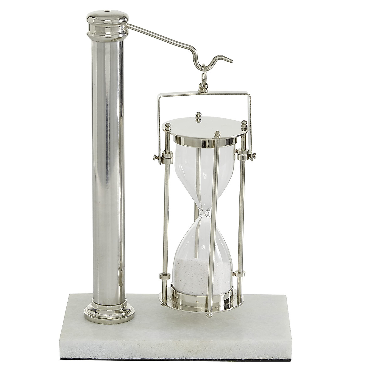 The Novogratz Brass Hourglass Sand Timer, 7" x 4" x 10", Silver