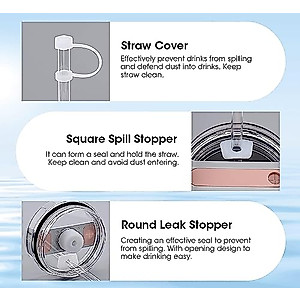 COOKSMITP Stanley Spill Stopper Set of 3 | Stanley Cup Leak Stopper | Silicone Spill Proof Straw Stopper for Stanley Quencher H2.0 40oz 30oz Tumbler with Handle