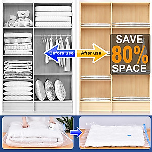 MAXSEEM Vacuum Storage Bags with Electric Pump, 14Pack Vacuum Seal Bags for Clothing, 3J/3L/4M/4S Compression Storage Bags, Space Saver Bags for Comforters, Duvet, Blankets, Coverlet, Quilt, Mattress