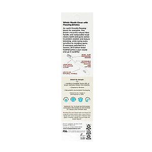 RADIUS Toothbrush Source Floss Brush BPA Free & ADA Accepted Improve Gum Health & Reduce Gum Issues - Super Soft - Assorted Colors - Pack of 6