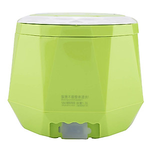 Electric Rice Cooker，Portable Electric Car Truck Food Steamer，Mini Travel Rice Cooker， 12V 100W 1.3 L Portable Meal Heater Food Warmer(Green)