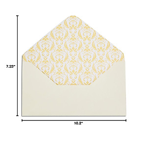 Vintage Letter Writing Kit with 60 Sheets of Gold Border Paper and 30 Envelopes for Letters, Valentine's (7.25 x 10 In)