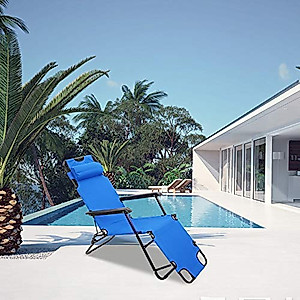 Kcelarec Portable Folding Camping Reclining Chairs, Outdoor Lounge Chairs, Reclining Beach Patio Chaise Pool Lawn Lounger