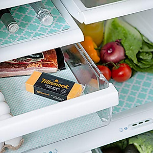 DII Fridge Liner Collection Non-Adhesive, Cut to Fit, 12x24, Aqua Lattice, 6 Piece