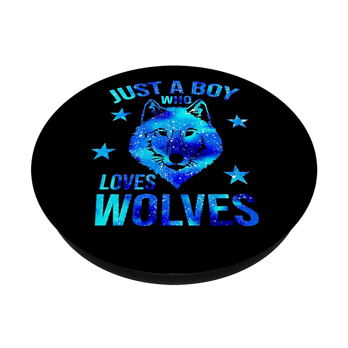 Just a Boy Who Loves Wolves Galaxy Space Wolf Lover Themed PopSockets Swappable PopGrip